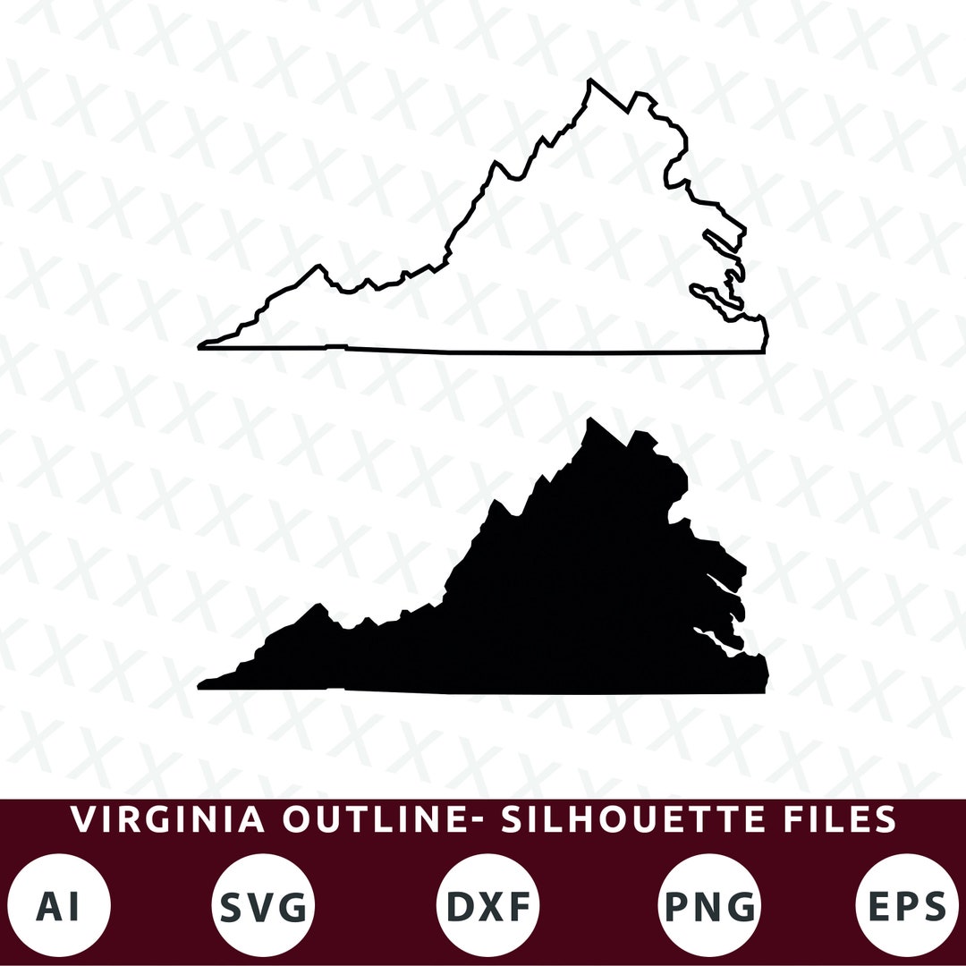 Virginia Outline SVG Files Virginia Silhouette SVG Files - Etsy