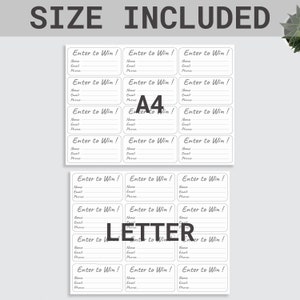 Printable Raffle Tickets | Enter to Win Tickets | Enter to Win Printable Ticket | Simple Raffle ...