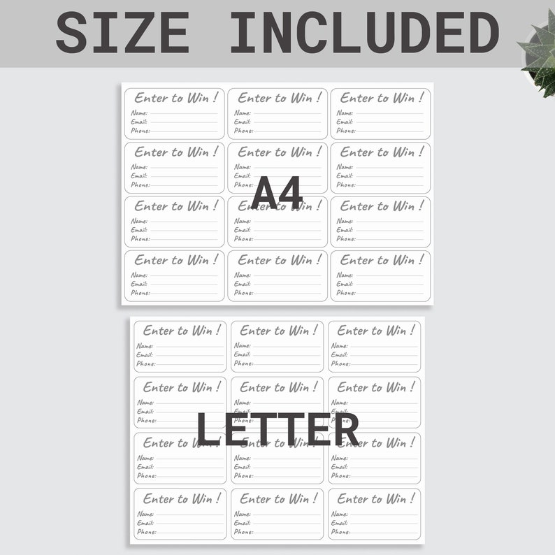 Printable Raffle Tickets | Enter to Win Tickets | Enter to Win ...
