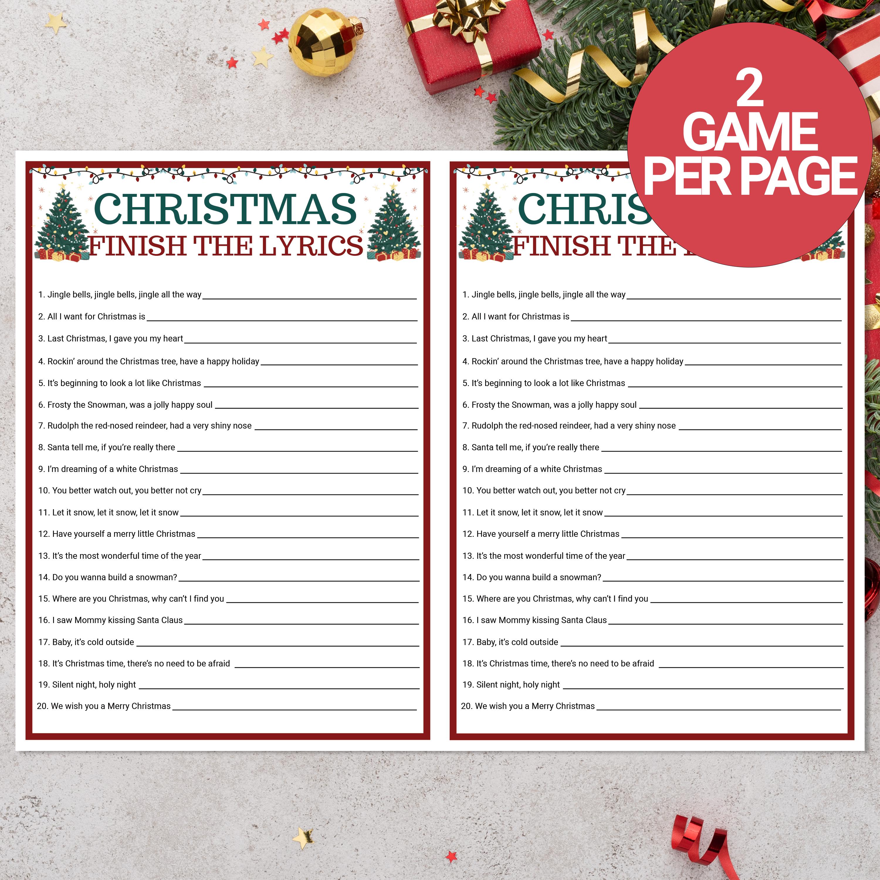 Christmas Finish the Lyrics Game | Christmas Music Trivia Quiz ...
