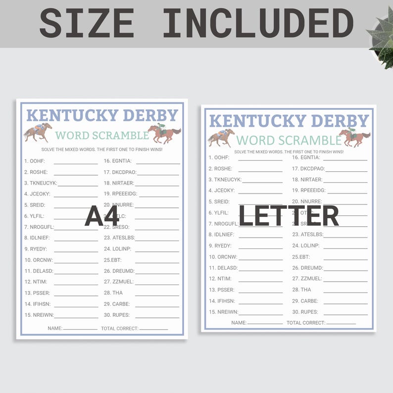 Kentucky Derby Word Scramble | Fun Kentucky Derby Activity | Kentucky ...