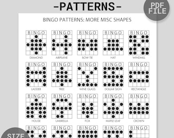 100 Bingo Patterns Printable Fun Bingo Party Game Bingo Winning ...