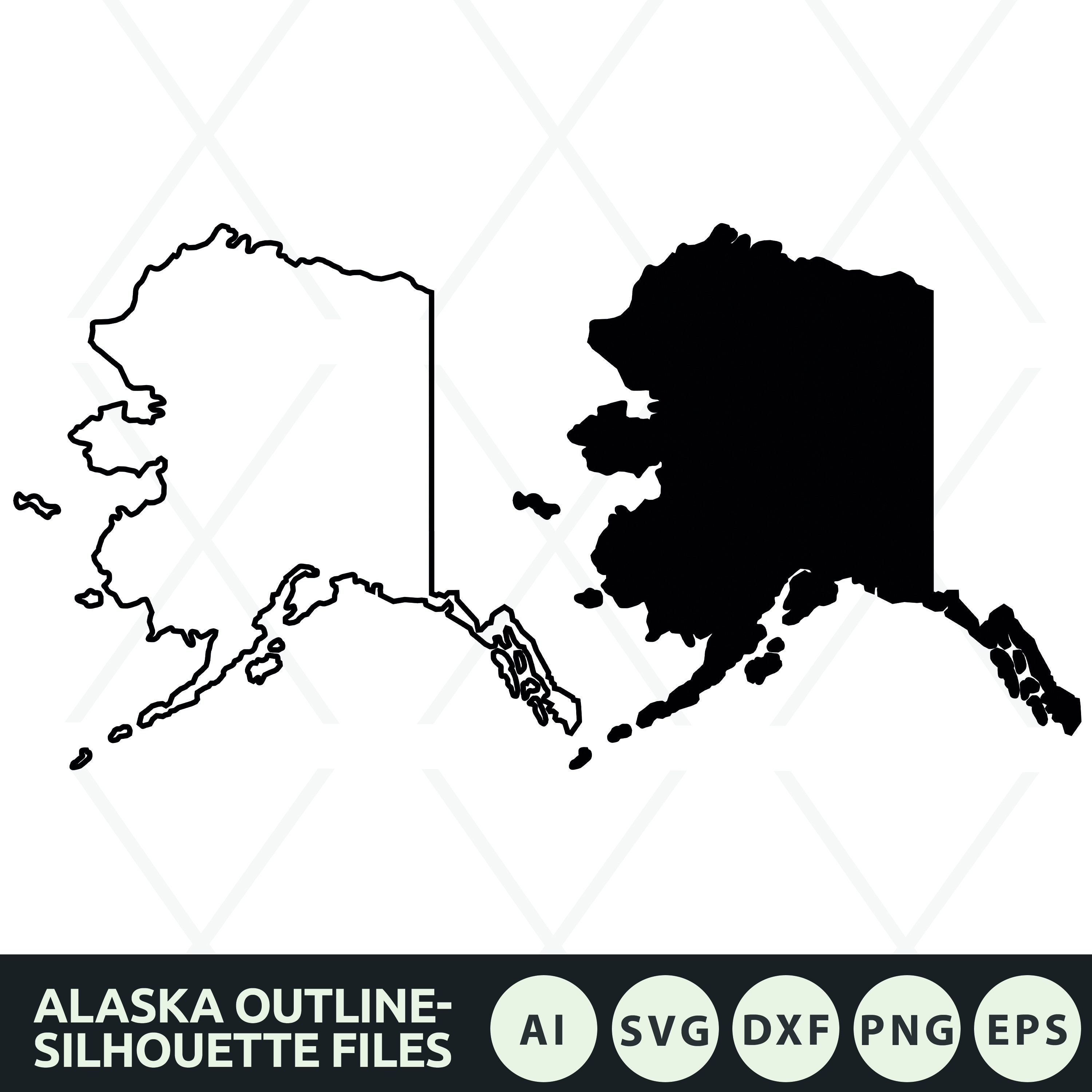 Alaska State Outline SVG Files Alaska Silhouette SVG Files Alaska Cut ...