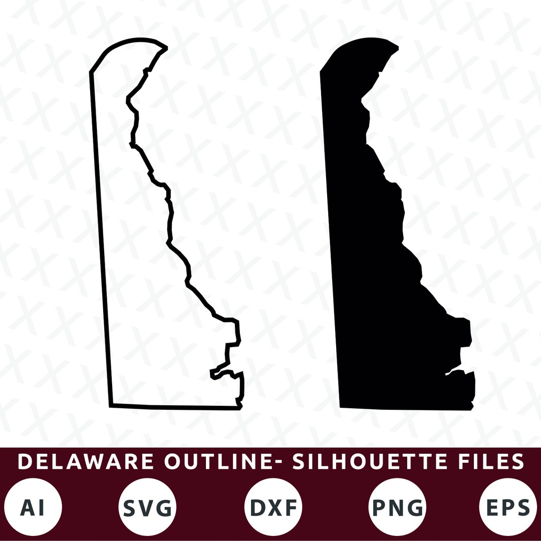 Delaware Outline SVG Files Delaware Silhouette SVG File Delaware Cut ...