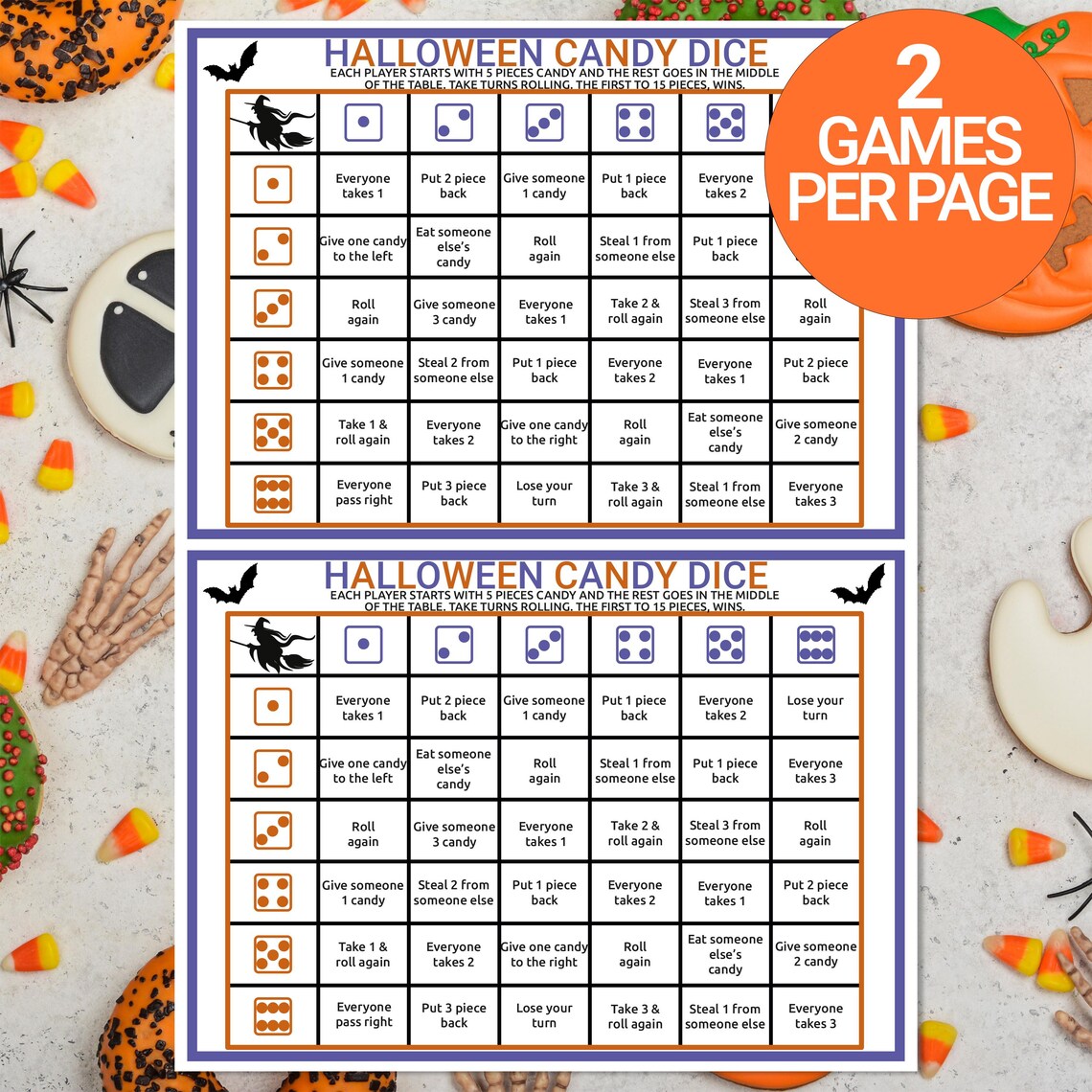 Halloween Candy Dice Game | Halloween Candy Game | Halloween Party ...