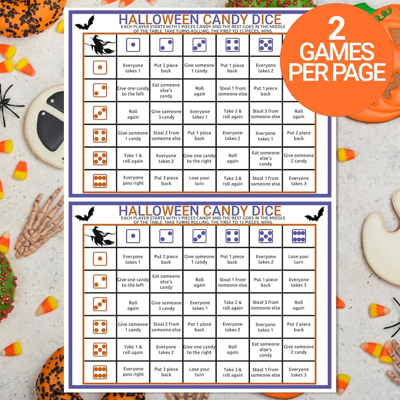 Halloween Candy Dice Game | Halloween Candy Game | Halloween Party ...