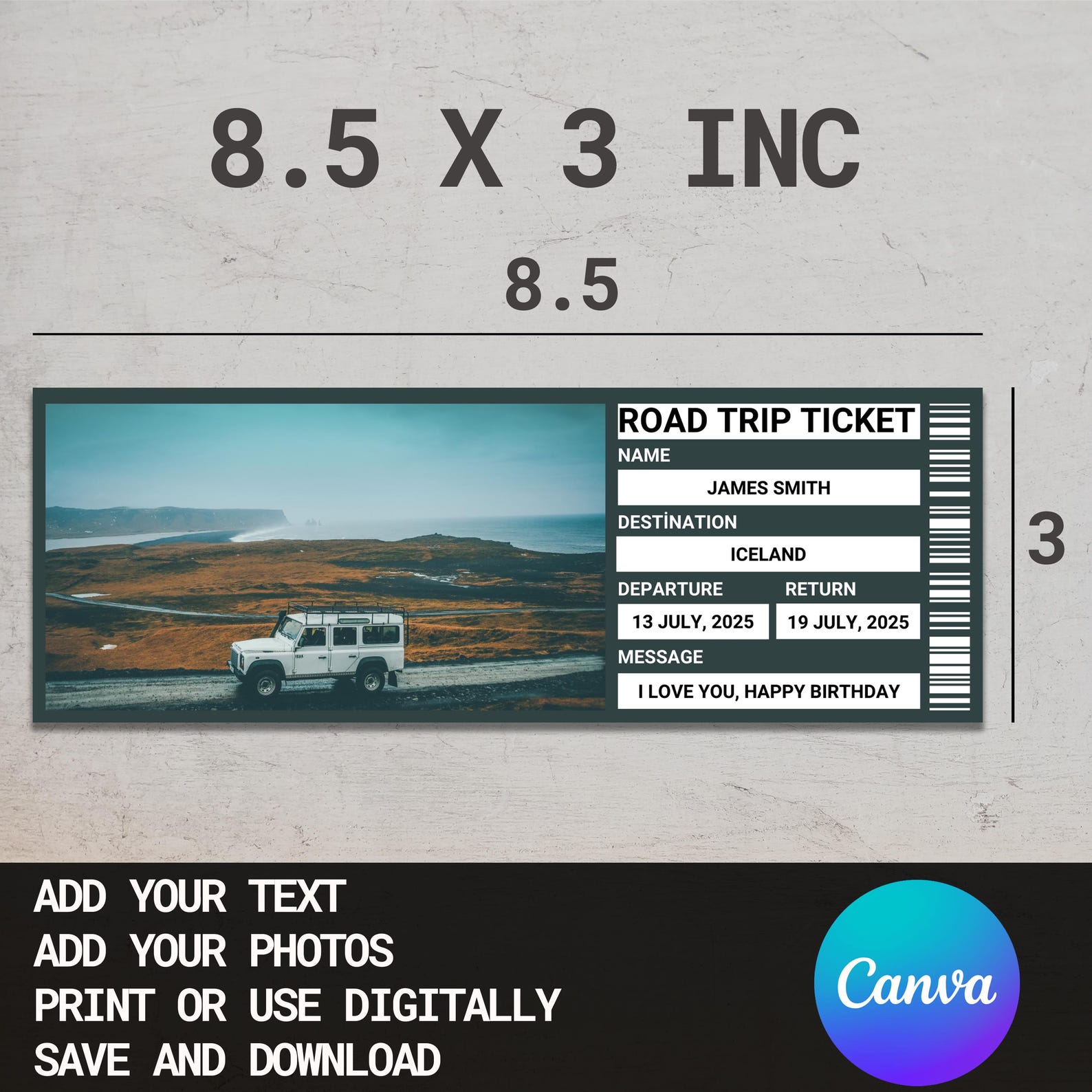 Editable Road Trip Ticket Printable Road Trip Ticket Road Trip ...