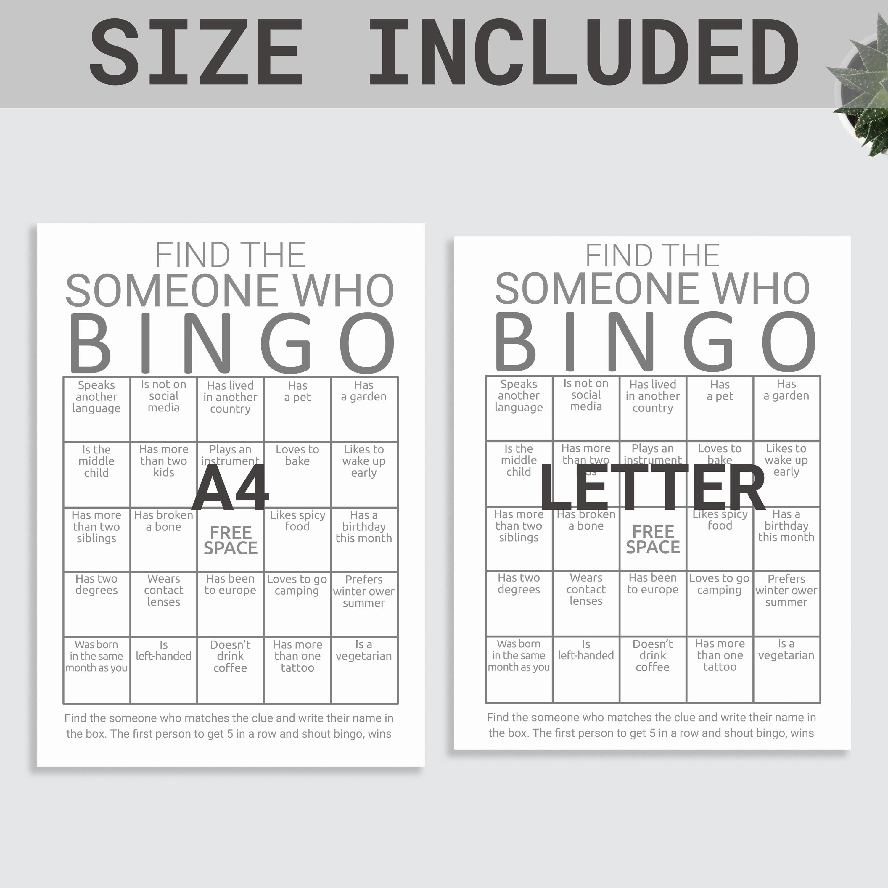 Get to Know You Bingo | Icebreaker Bingo Find Someone Who | Find the ...