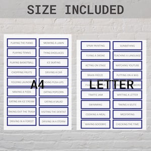 Printable Charades Game | Family Charades Game | Printable Charades for ...