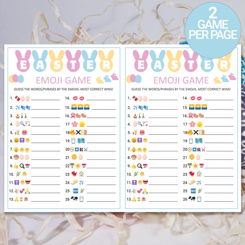 Easter Emoji Pictionary Game | Easter Emoji Game | Printable Easter ...