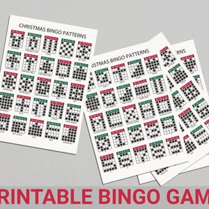 Christmas Bingo Patterns | Printable Christmas Bingo Party Game | 50 ...