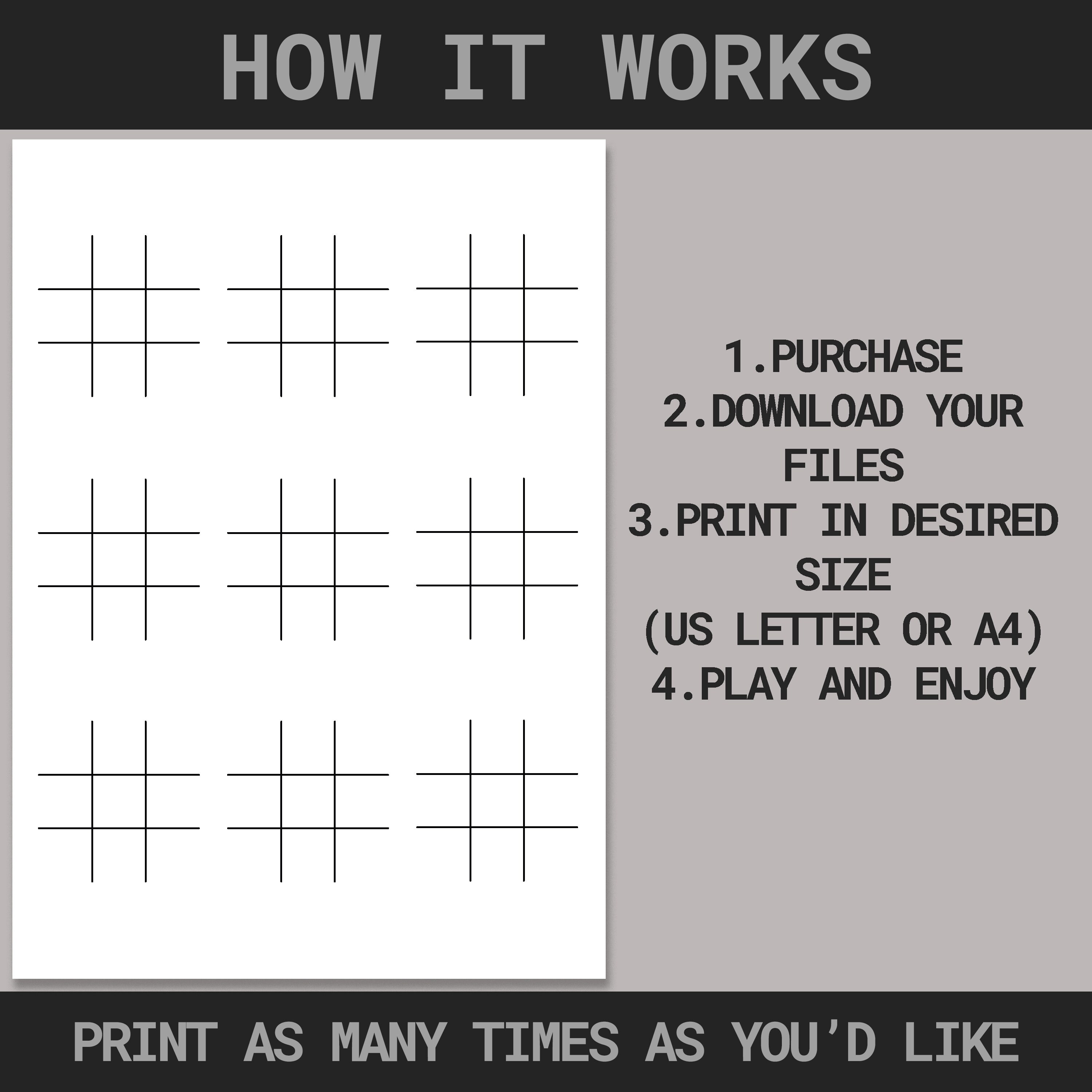 Printable Tic Tac Toe Game | Tic Tac Toe Game Sheet | Game Activity ...