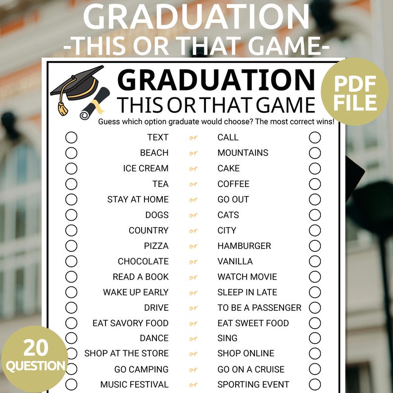 Graduation This or That Group Games | Would the Graduate Rather Game ...