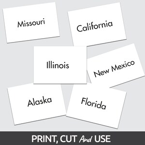 Printable US States and Capitals Flash Cards | Educational Activities ...
