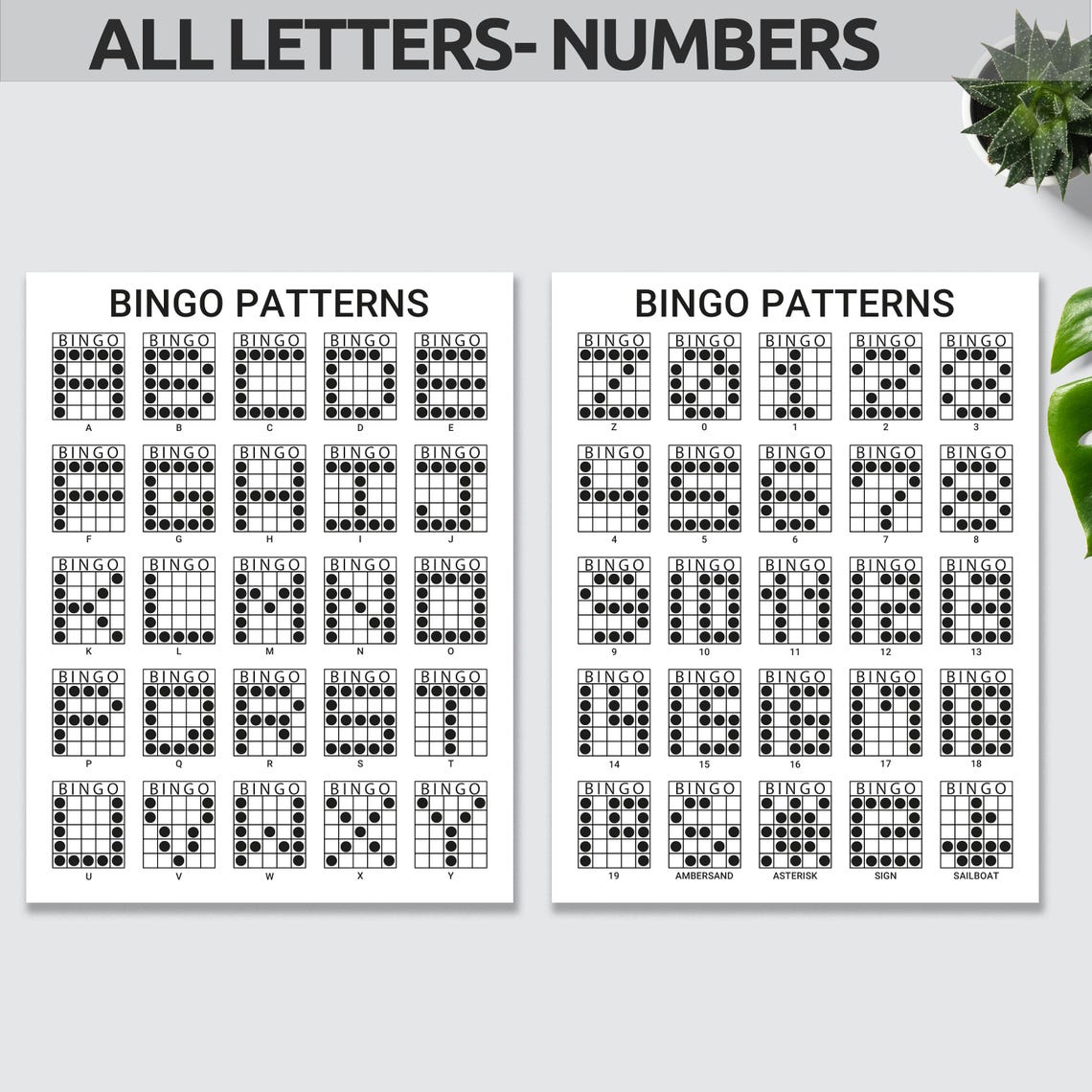 200 Bingo Patterns | Printable Fun Bingo Party Game | Bingo Winning ...