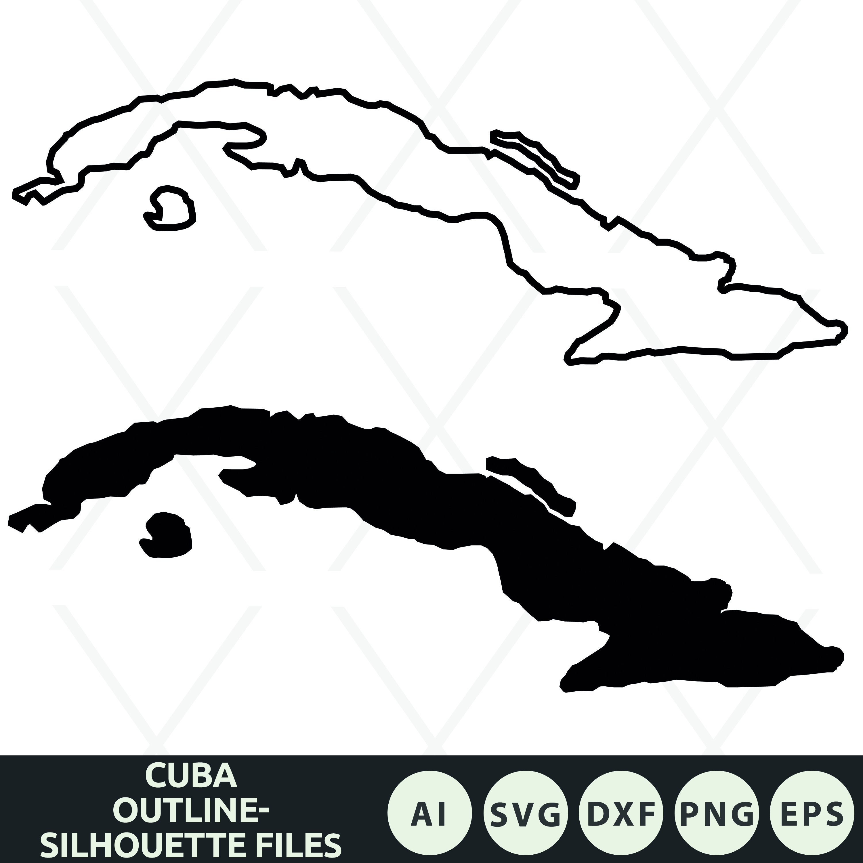 Cuba SVG Files | Cuba Cut Files | Cuba Outline SVG | Cuba Silhouette ...
