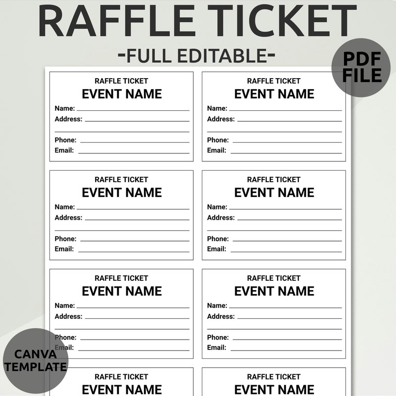 Printable Drawing Entry Forms - Etsy