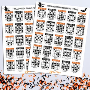 Halloween Bingo Patterns | Printable Halloween Bingo Party Game | 50 ...