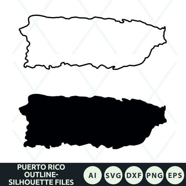Puerto Rico Map Svg - Etsy