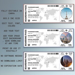 Editable Boarding Pass Template | Printable Airline Ticket | Boarding ...