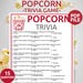 Popcorn Trivia Game | Printable Popcorn Trivia | Popcorn Quiz Game ...