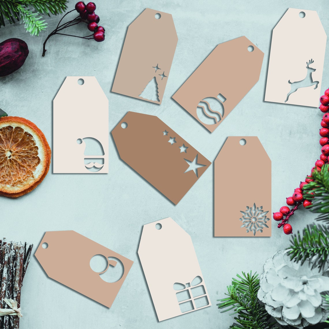 Christmas Gift Tag Templates Christmas Tag Laser File Christmas Gift ...