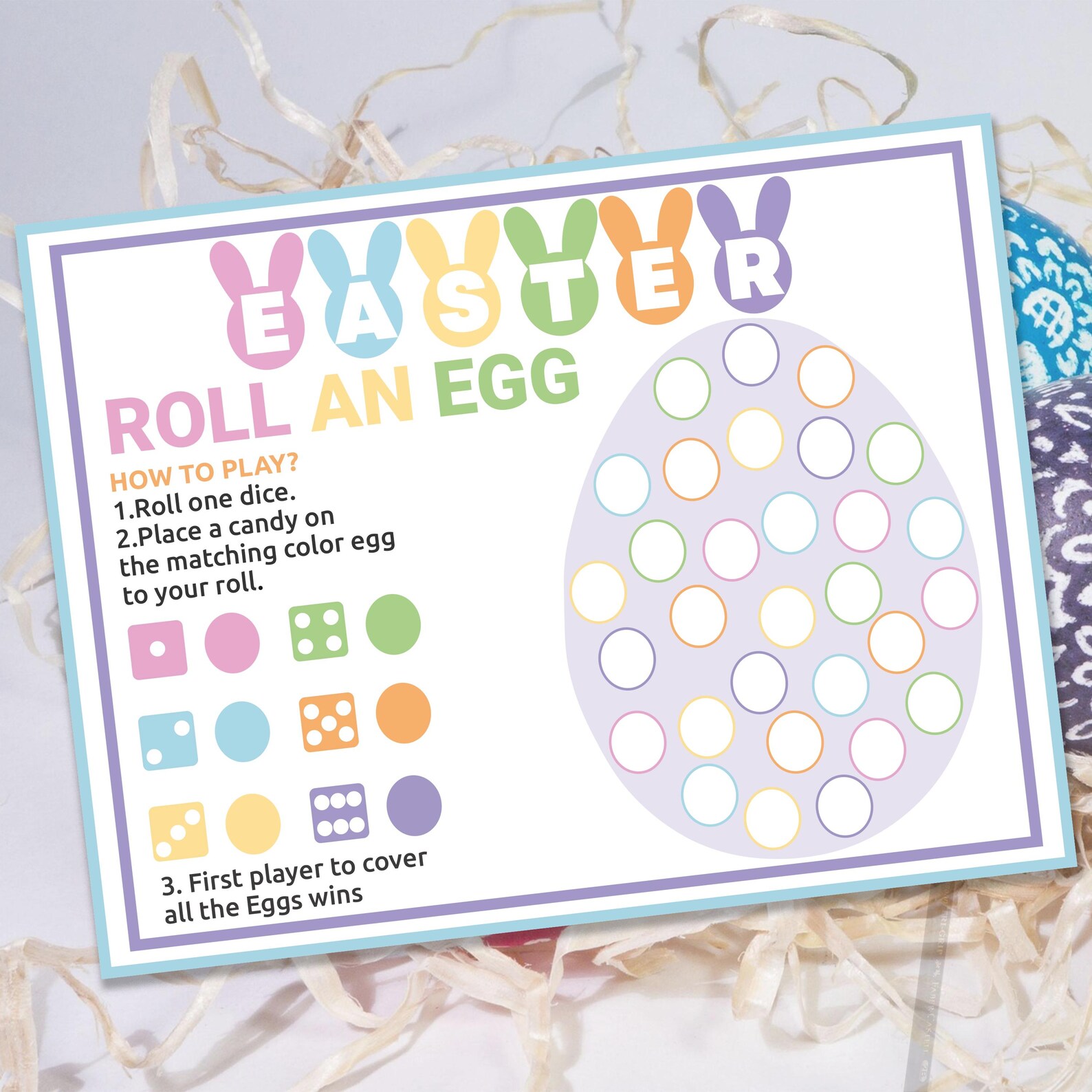 Roll an Easter Egg Game | Printable Easter Roll a Dice Game | Classroom ...
