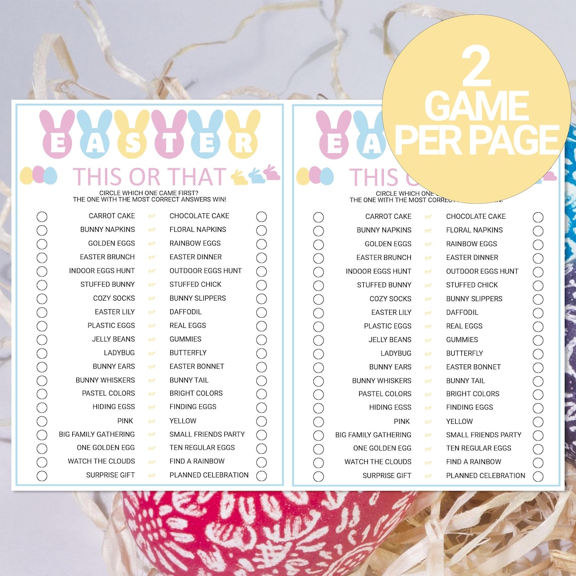 Easter This or That Game | Easter Would You Rather Game | Printable ...