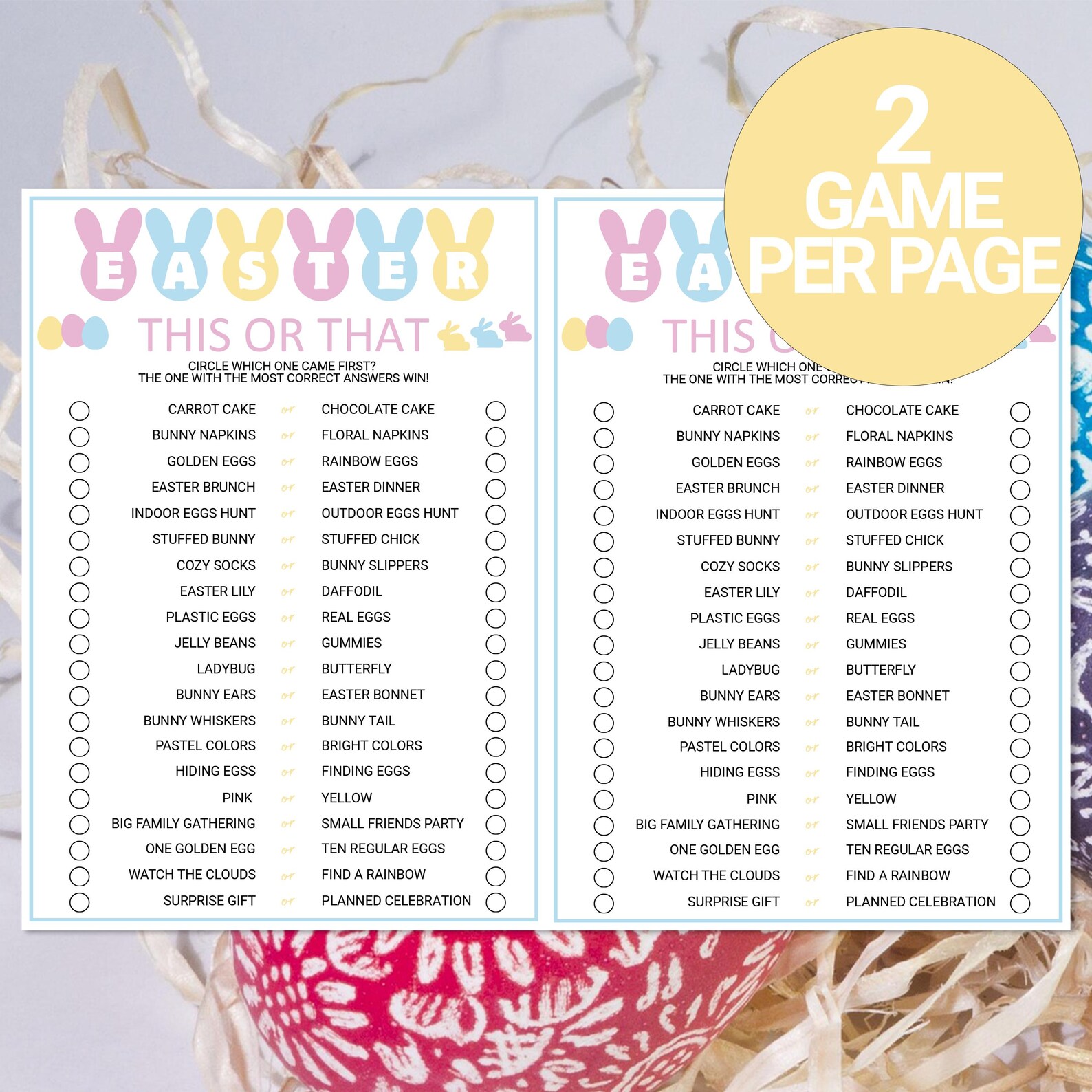 Easter This or That Game | Easter Would You Rather Game | Printable ...