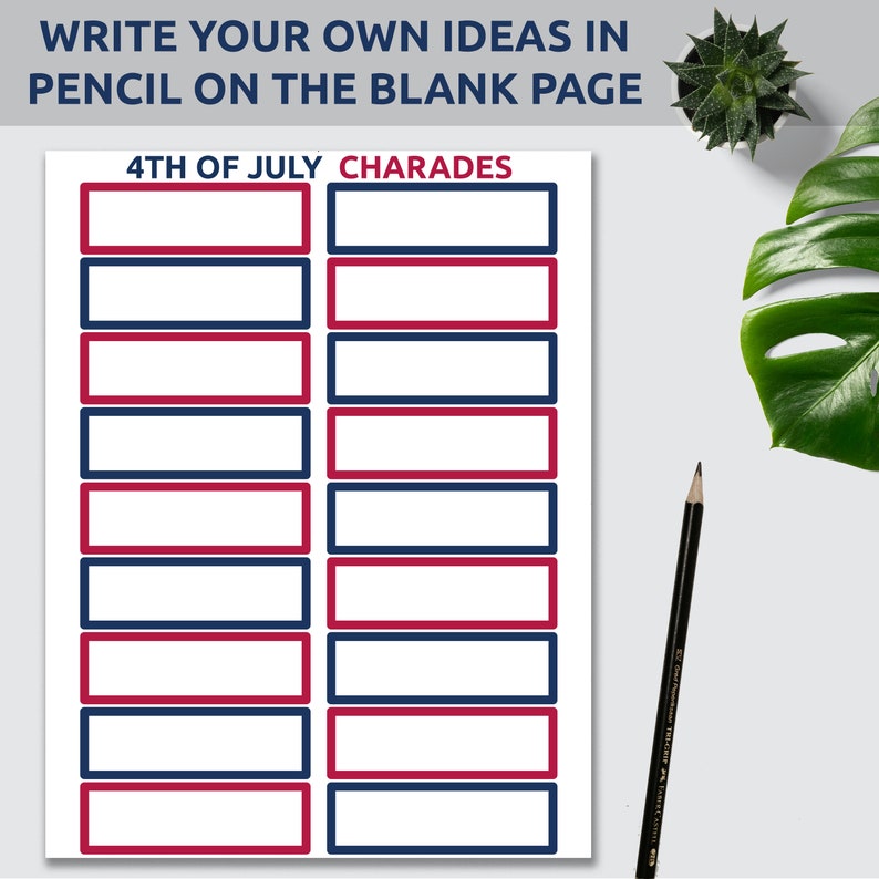 4th of July Charades Game | 4th of July Printable Games | Independence ...
