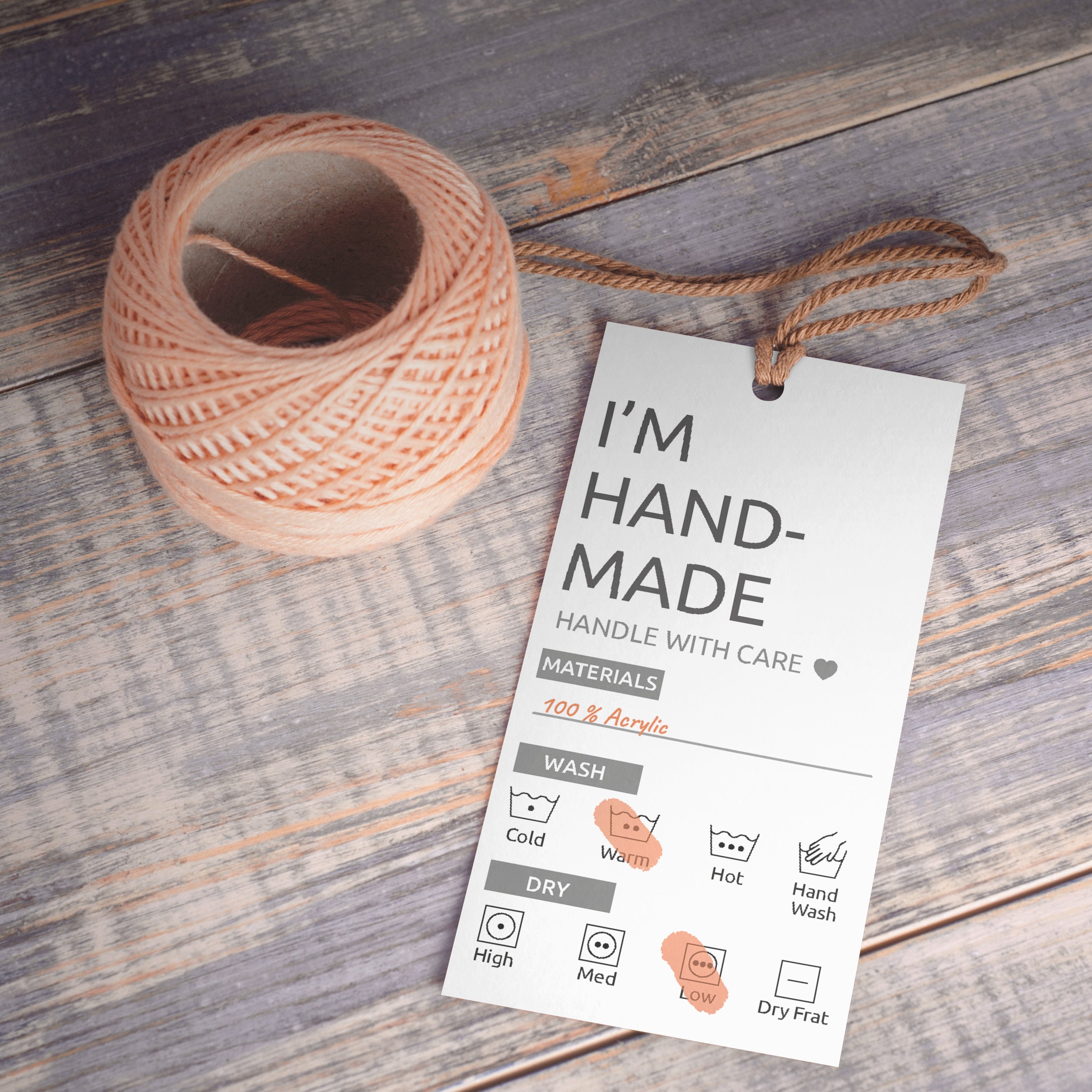 Printable Care Tags Labels Washing Instructions Card Apparel Care ...