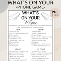What's on Your Phone Game | Party Game | Printable Game | Icebreaker ...
