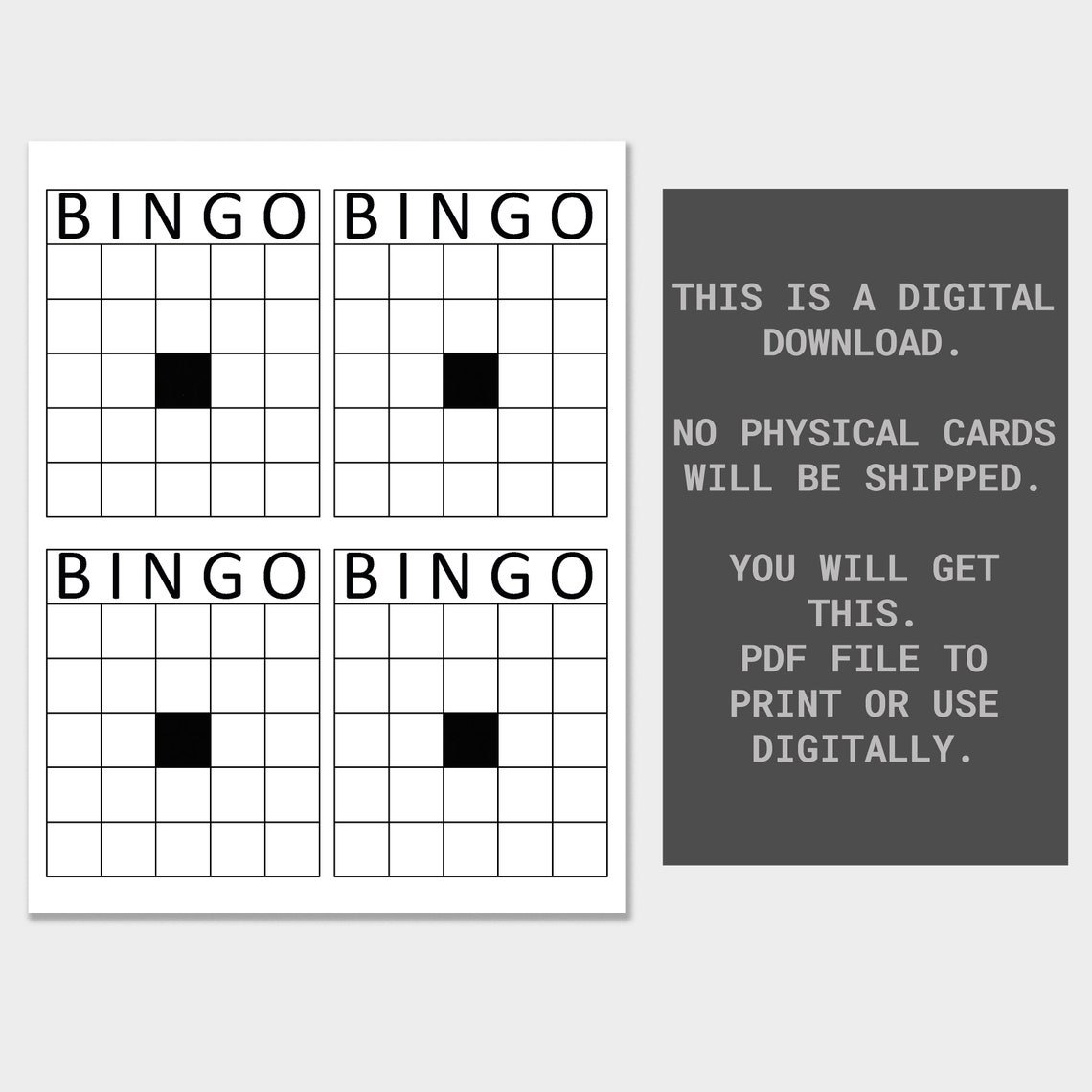 Blank Bingo Card Template Fun Bingo Party Game Printable Bingo Game ...