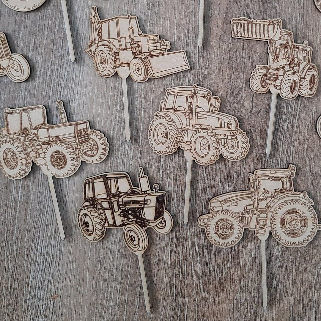 Set of 13 Cupcake Toppers for Children's Birthdays | Topper Tractor ...