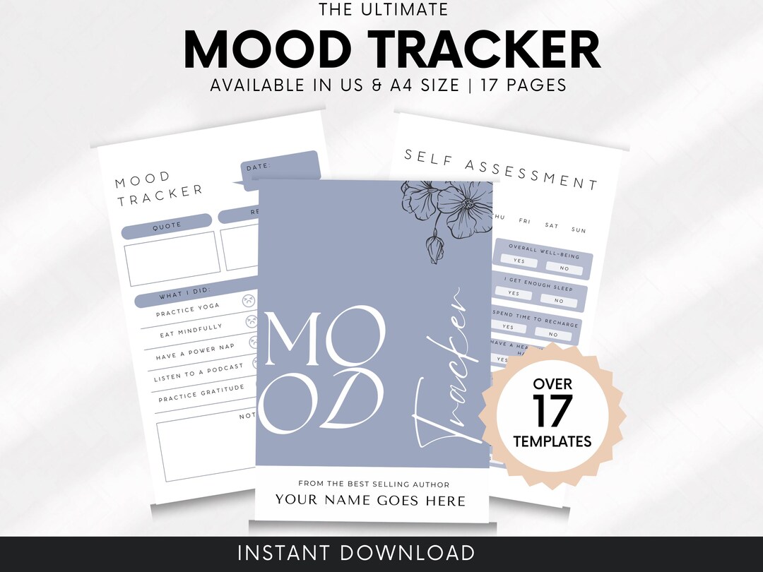 Mood Tracker Printable, A Year in Pixels, Mood Journal, Emotion Tracker ...