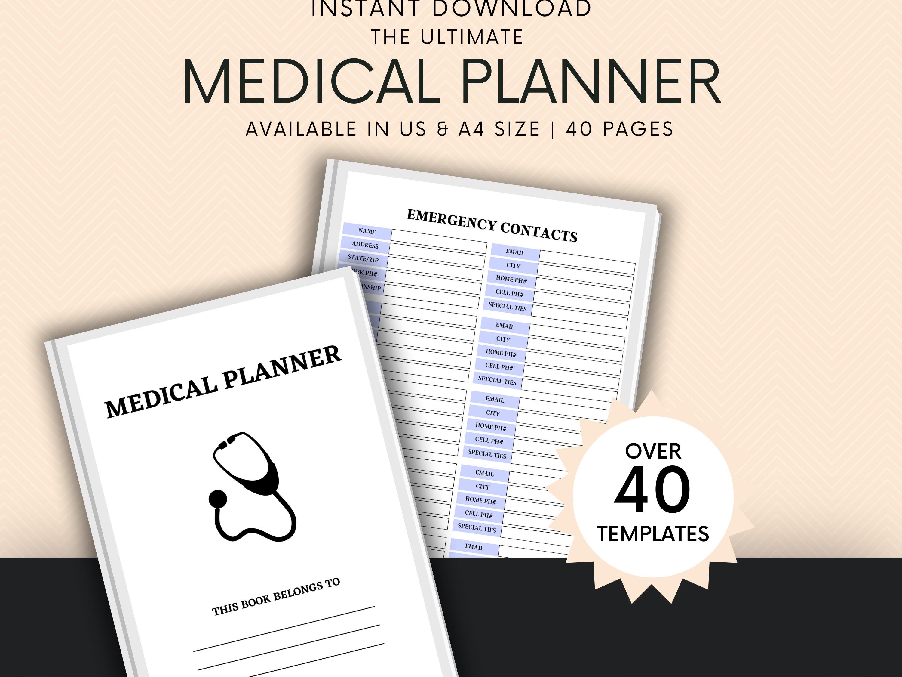 Medical Planner Template || Printable Planner || Organizer Tool ...