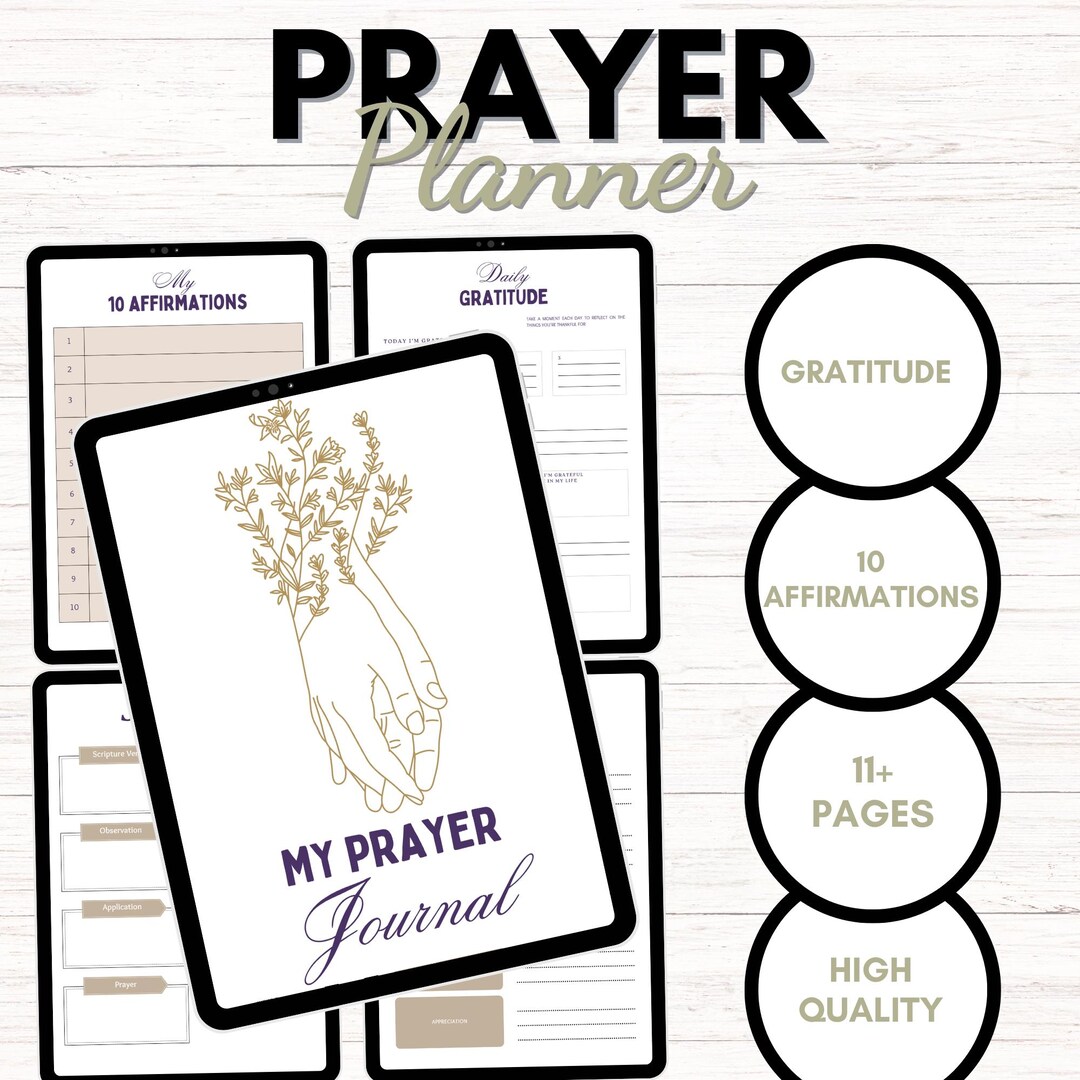 Prayer Journal Printable | Bible Study Guide | Gratitude Journal ...