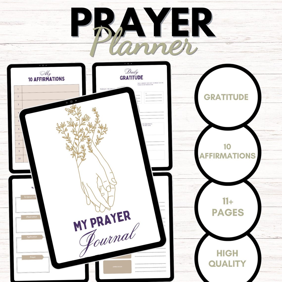 Prayer Journal Printable | Bible Study Guide | Gratitude Journal ...