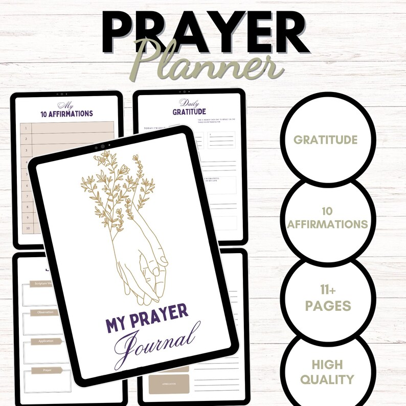 Prayer Journal Printable | Bible Study Guide | Gratitude Journal ...