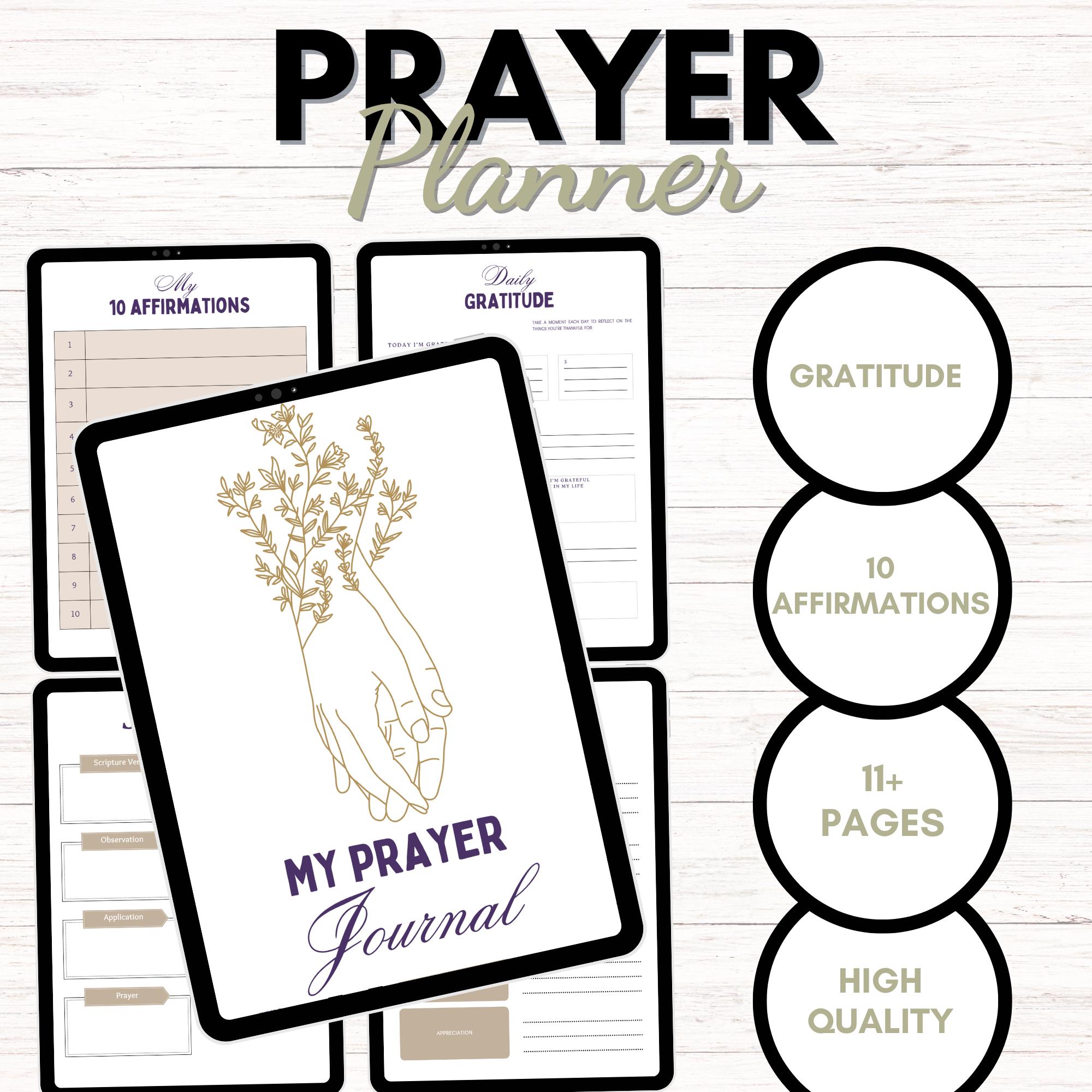 Prayer Journal Printable | Bible Study Guide | Gratitude Journal ...