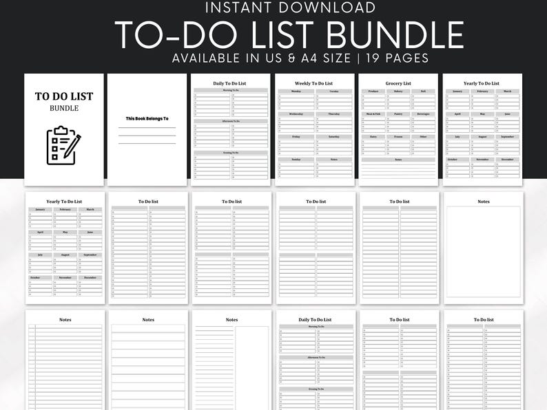 Minimalist Printable Planning Bundle | Instant Download | Trip ...