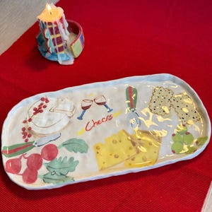 Wine Platter Handmade Serving Plate Handmade Cheese Plate Christmas ...