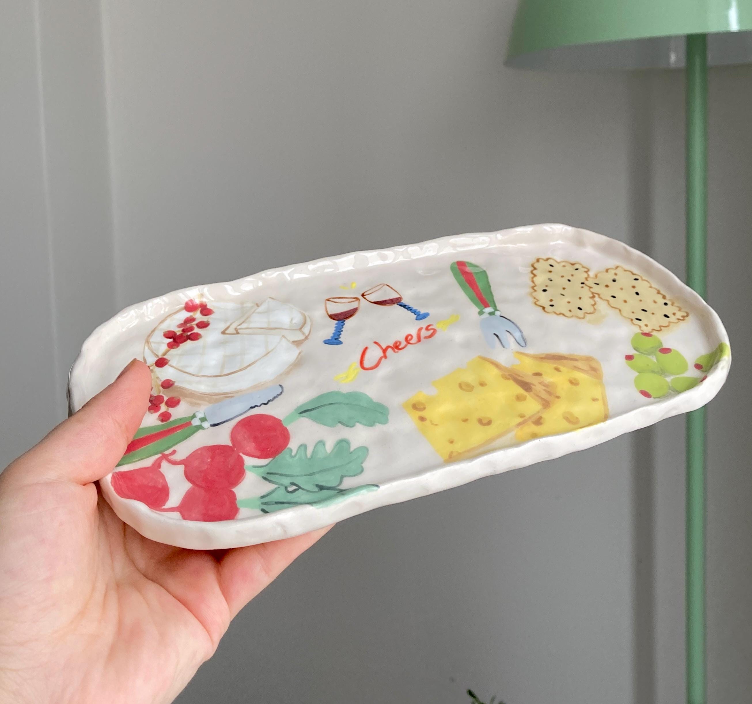 Wine Platter Handmade Serving Plate Handmade Cheese Plate Christmas ...