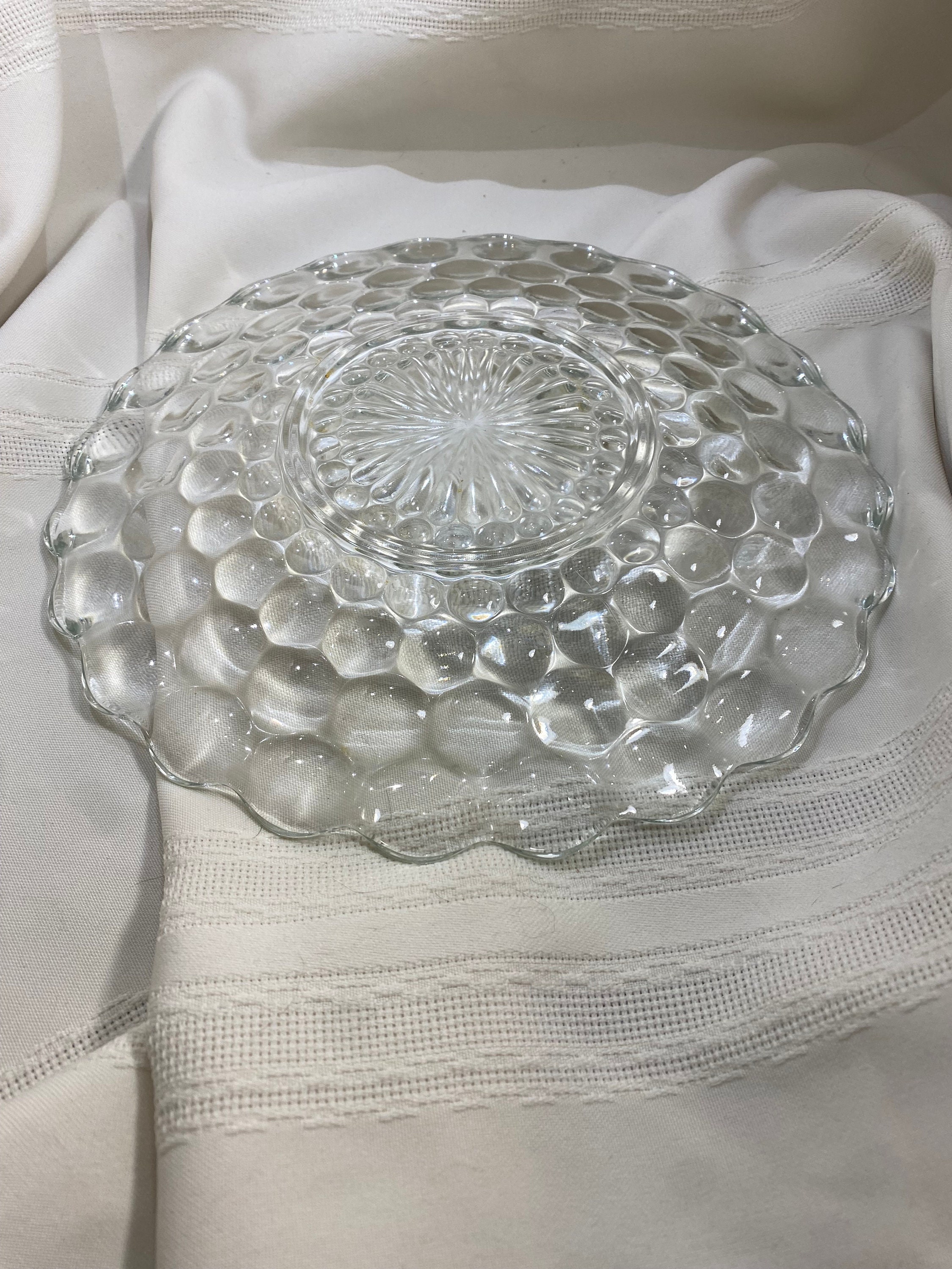 Vintage Bubble Glass Plate and Bowl Set - Etsy