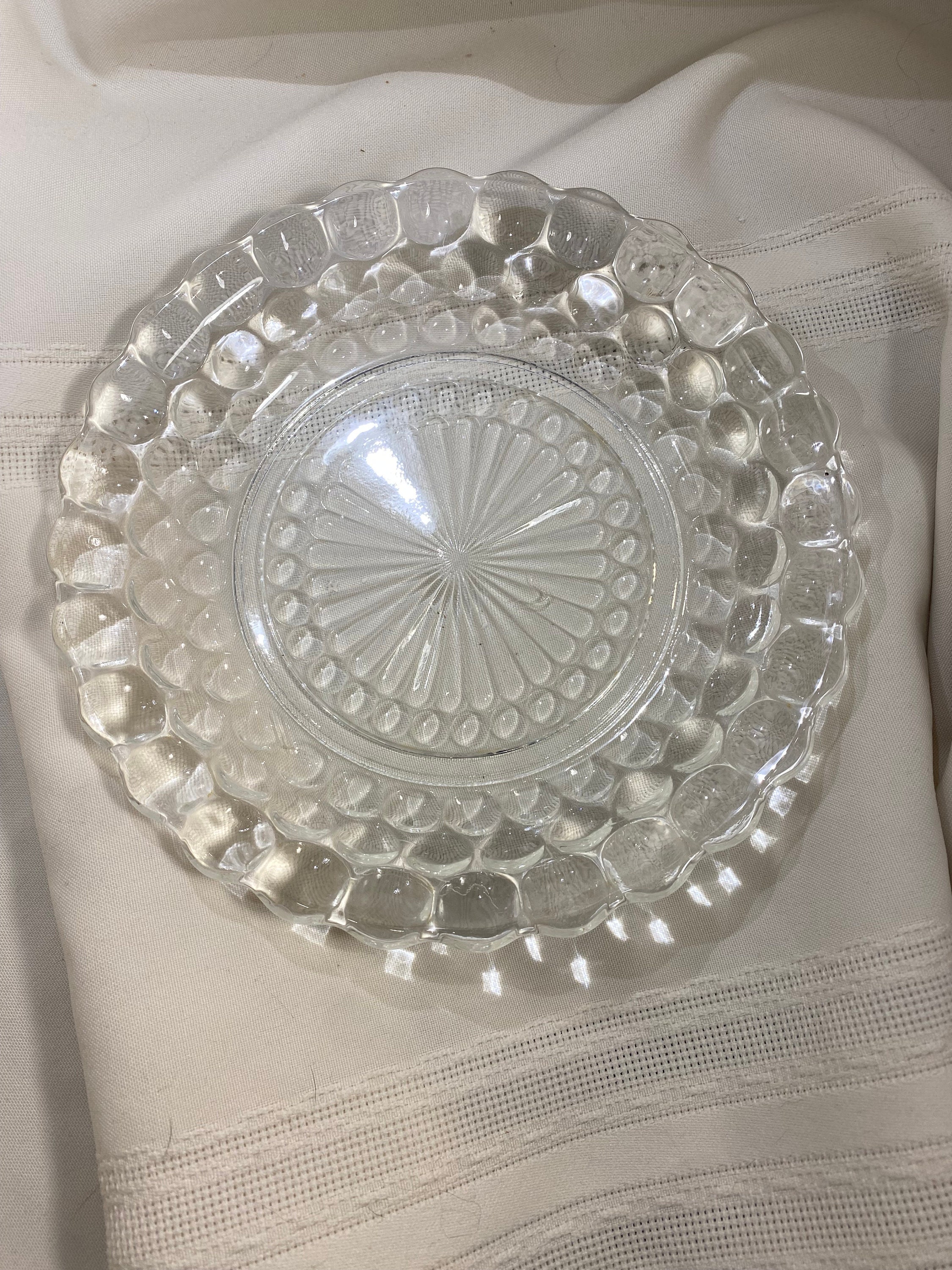 Vintage Bubble Glass Plate and Bowl Set - Etsy