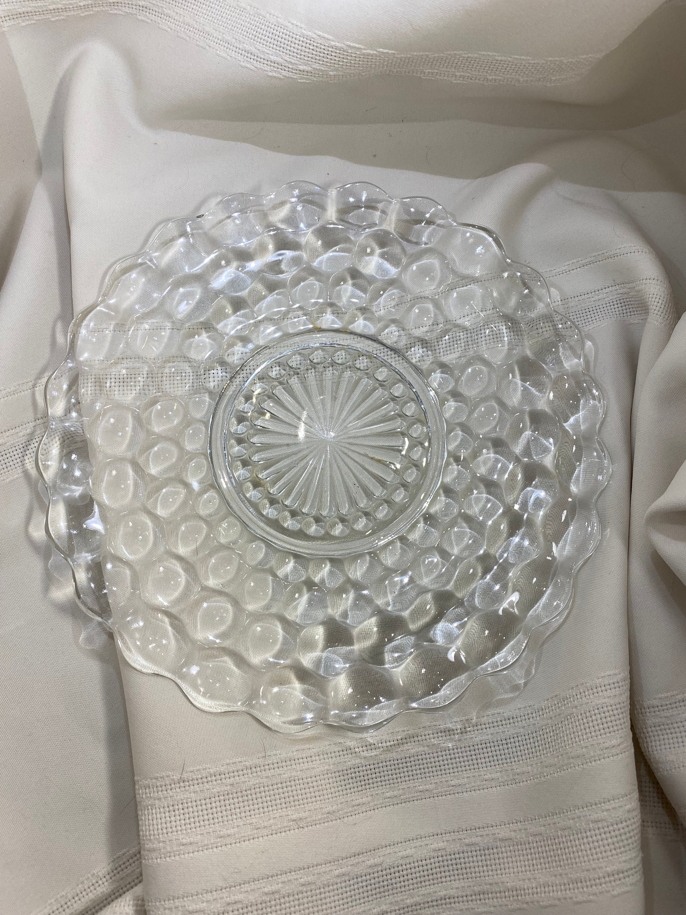 Vintage Bubble Glass Plate and Bowl Set - Etsy