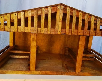 Rustic Wood Nativity Stable, Christmas Stable, Nativity Manger ...