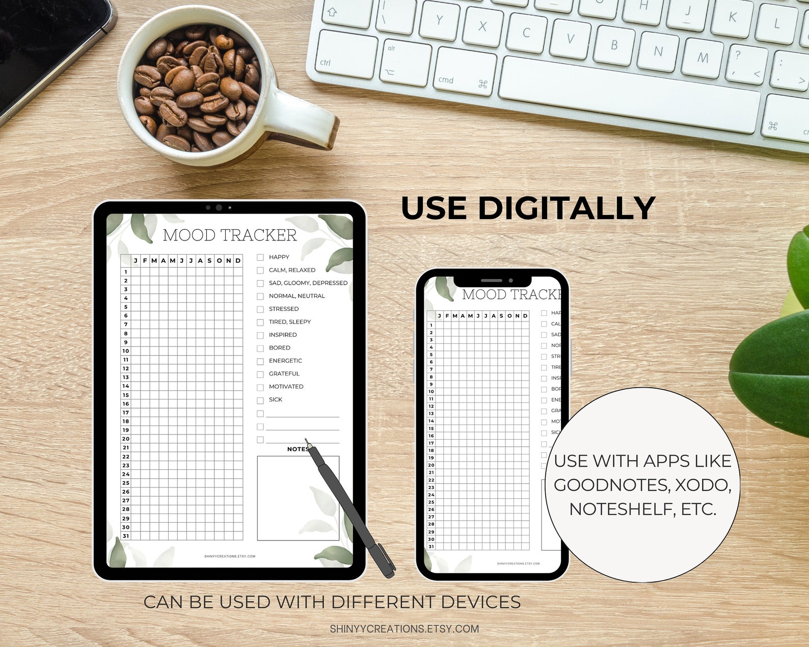 Mood Tracker Printable, Wellness Planner, Printable Tracker, Mood ...