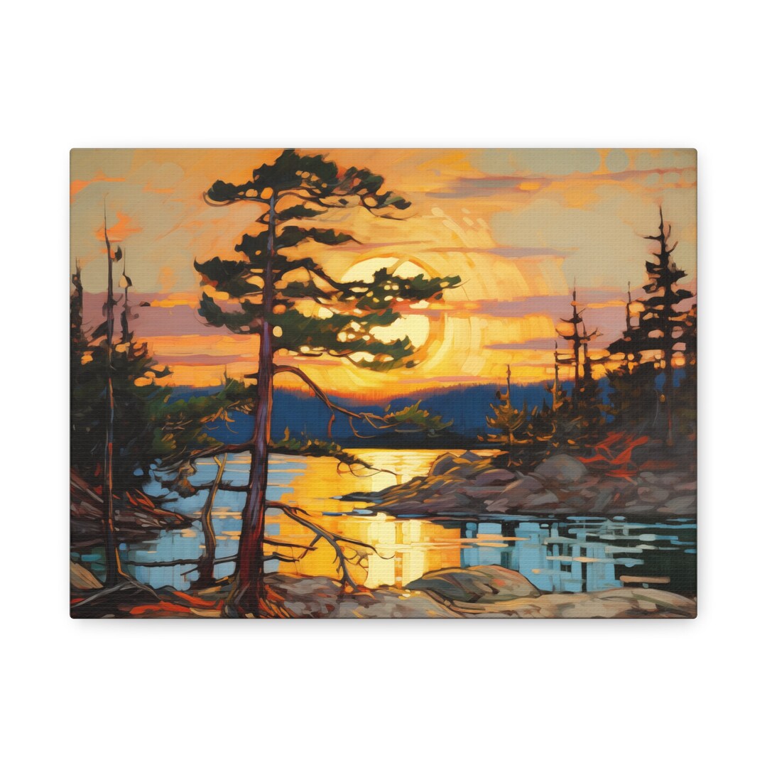 Group of Seven Style Tom Thomson Pine Canvas Lithography - Etsy