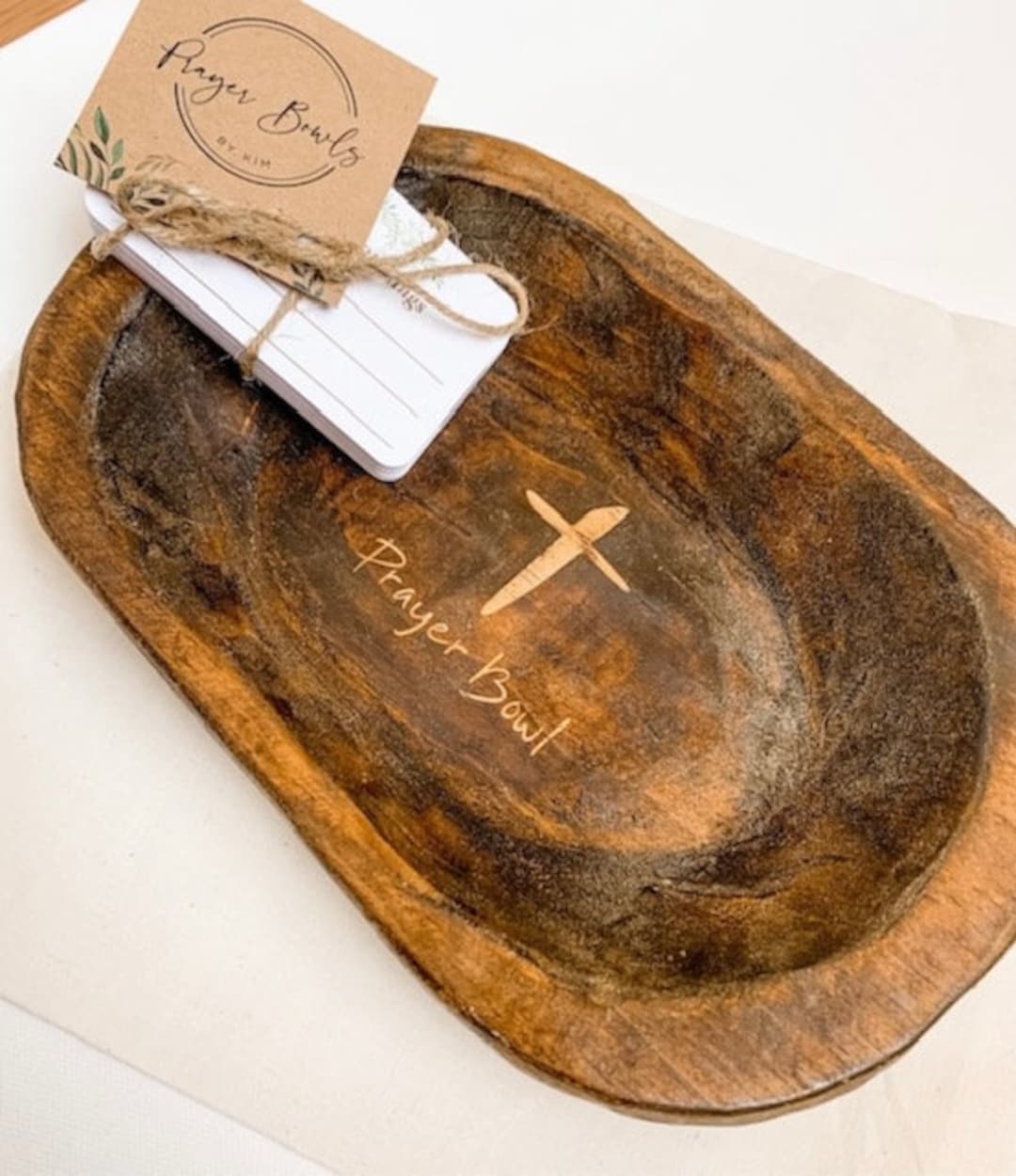 Hand Carved Mini Wood Prayer Bowl With Prayer Cards - Etsy